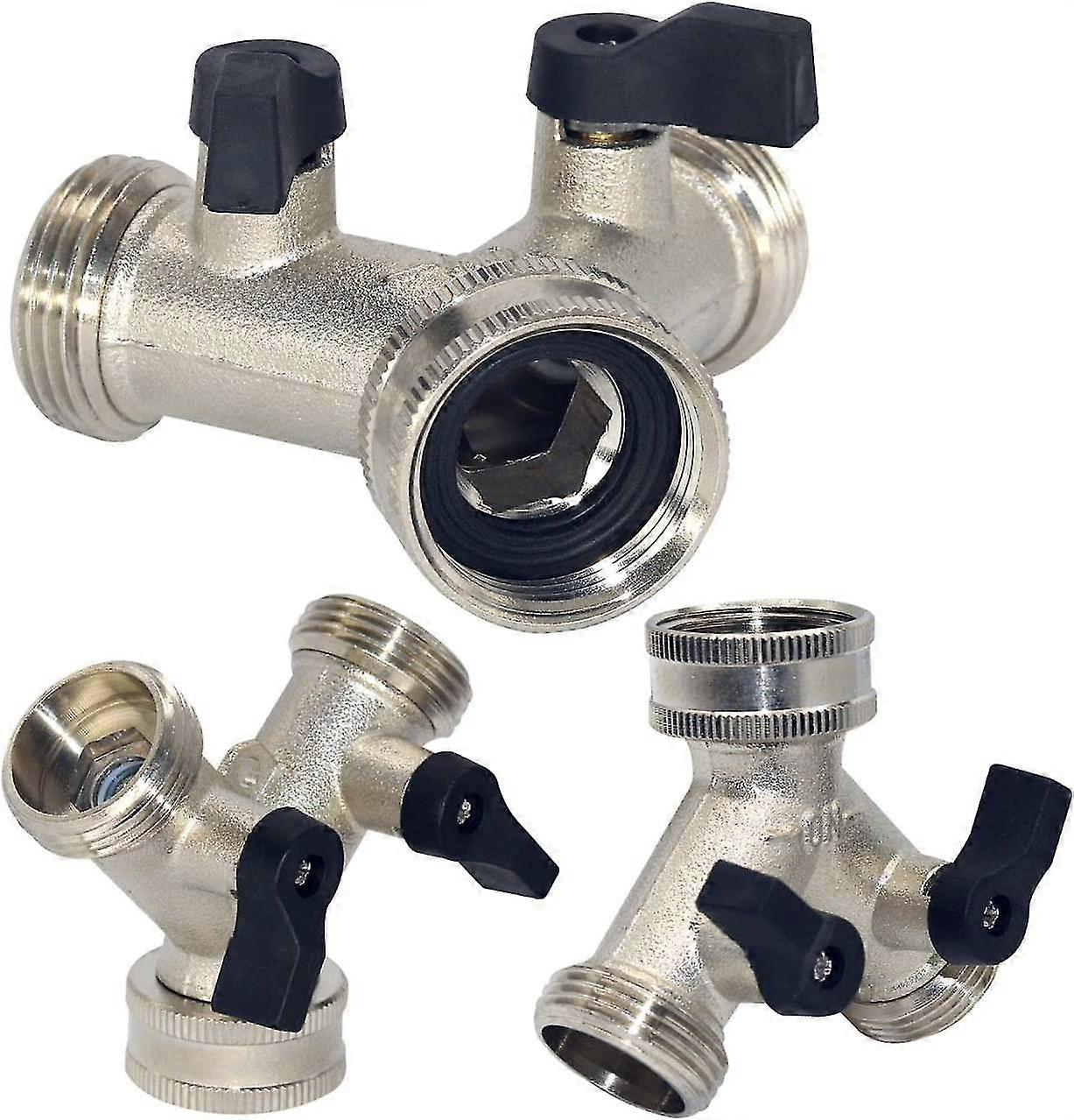 2 Way Garden Hose Splitter, 2-way Tap Connector With Individual On/off ...