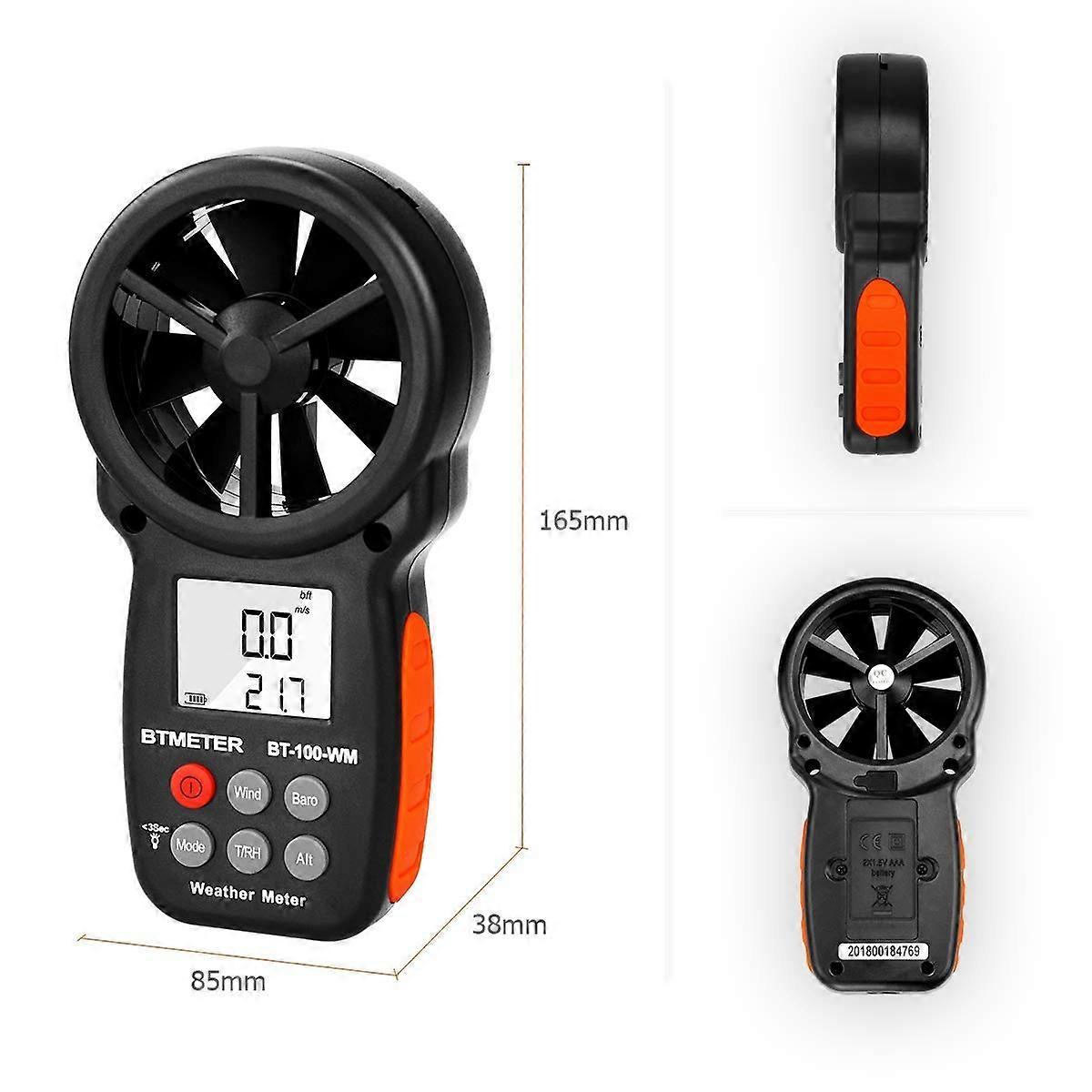 BT-100 Anemometer Handheld Speed Meter CFM Meter Flow Velocity er with ...