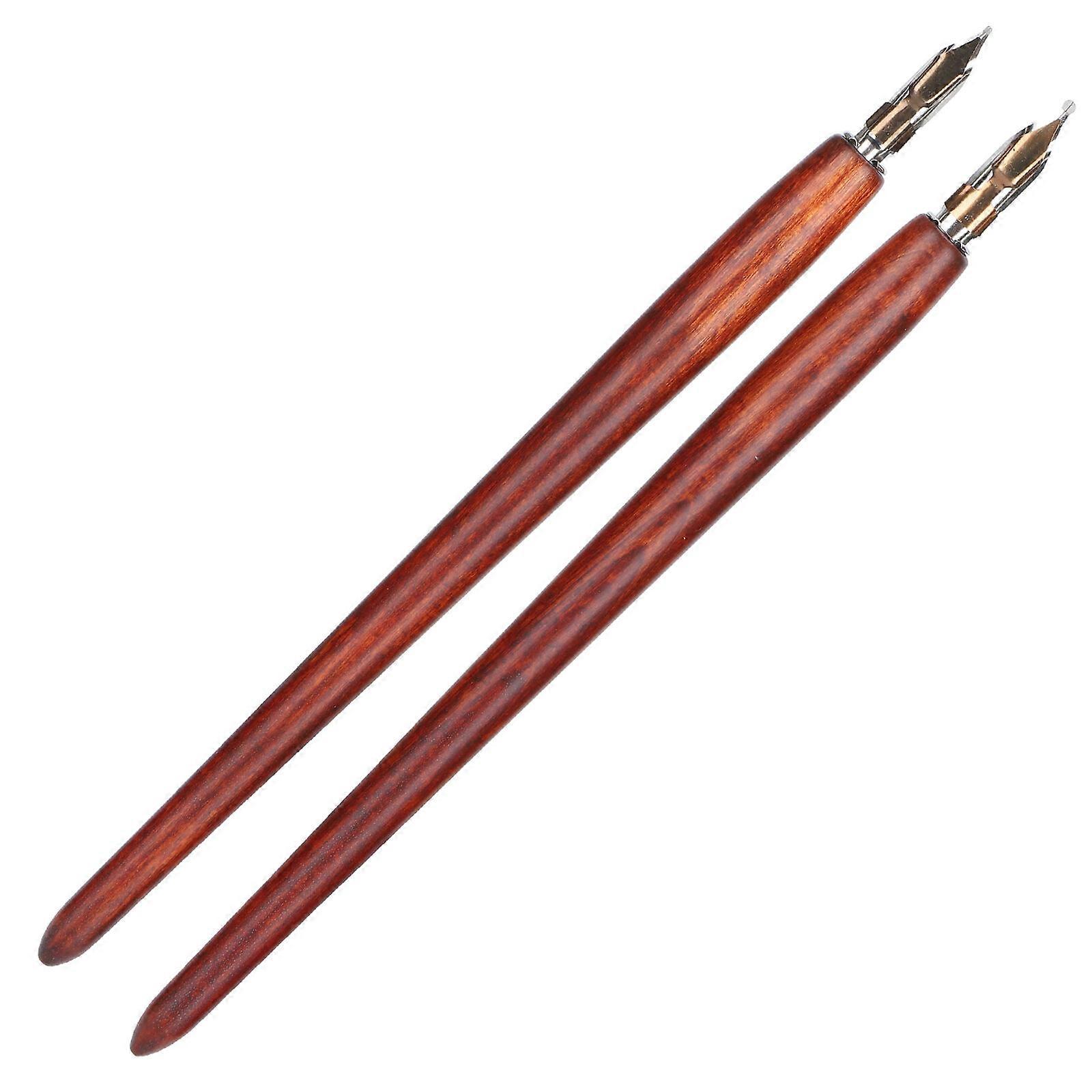 Wooden Handle Dip Pen Art Painting Fountain Pen Set Tawny Thick Wooden ...