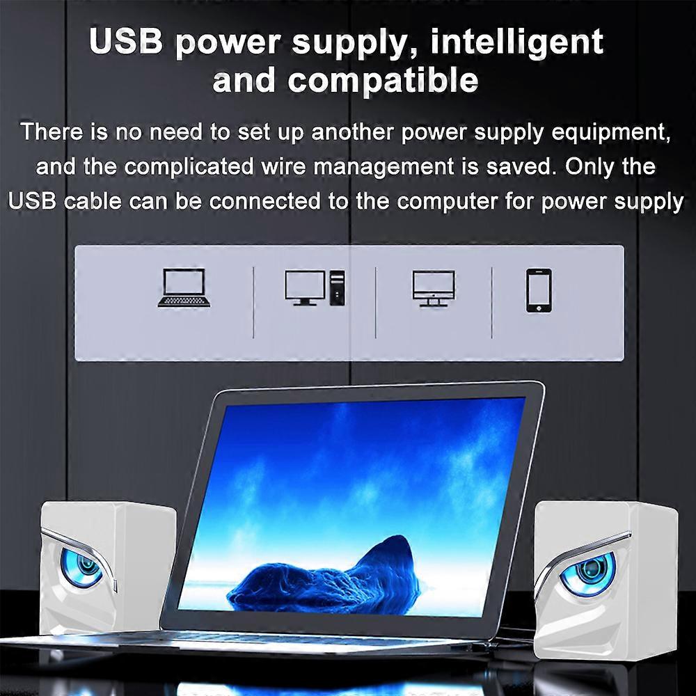 Computer Speakers PC Speakers Powered Stereo Volume Control with Mini ...