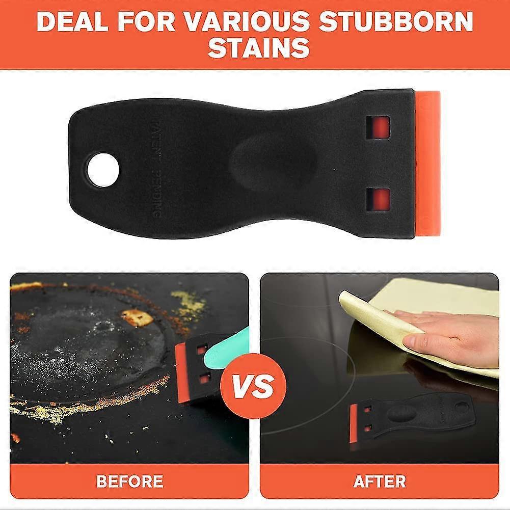 Scraper, Glass Scraper With 20 Pieces Replacement Blades, Glass Ceramic Plate Scraper (black ...