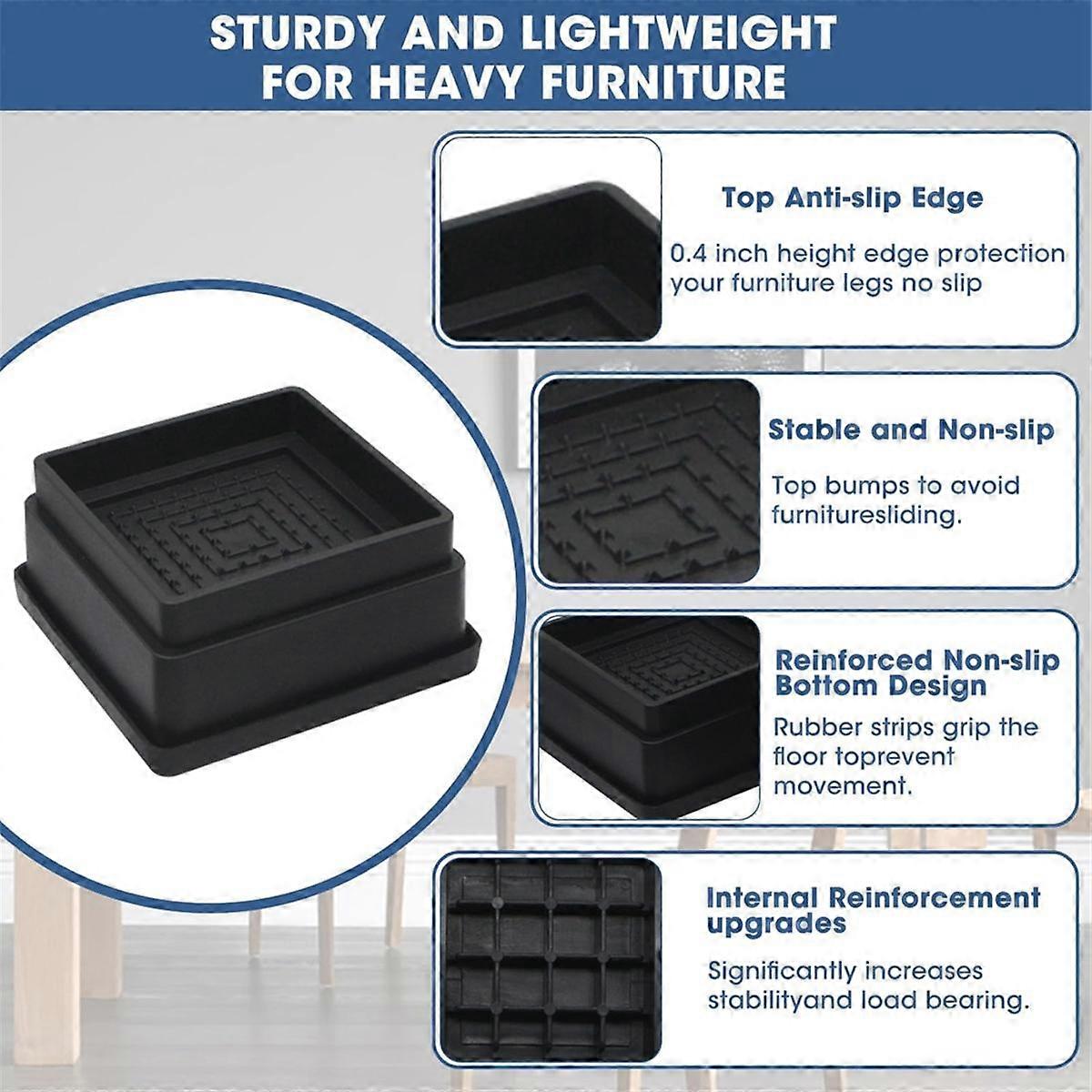 Bed Risers 1 Inch, 6pcs Adjustable Bed Furniture Riser, Heavy Duty Bed ...