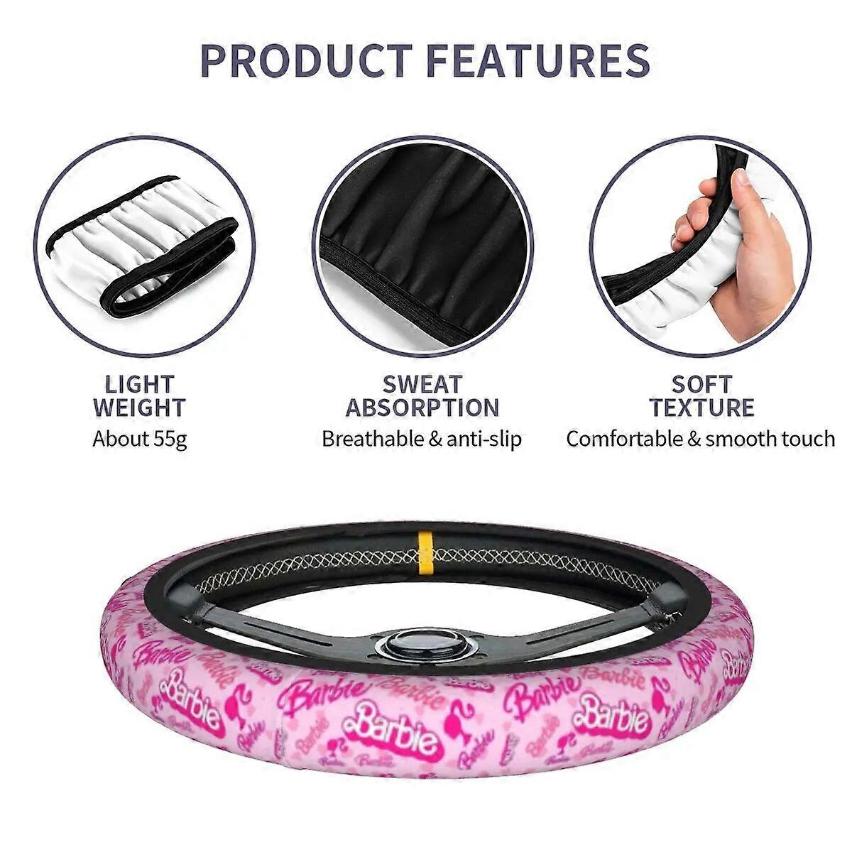 Steering Wheel Covers Pink Barb Pattern Soft Kawaii Braid On The ...