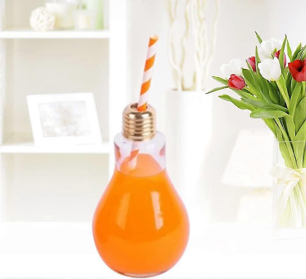 400ml Light Bulb Shaped Glass Bottle Novelty Drinking Glasses Party ...