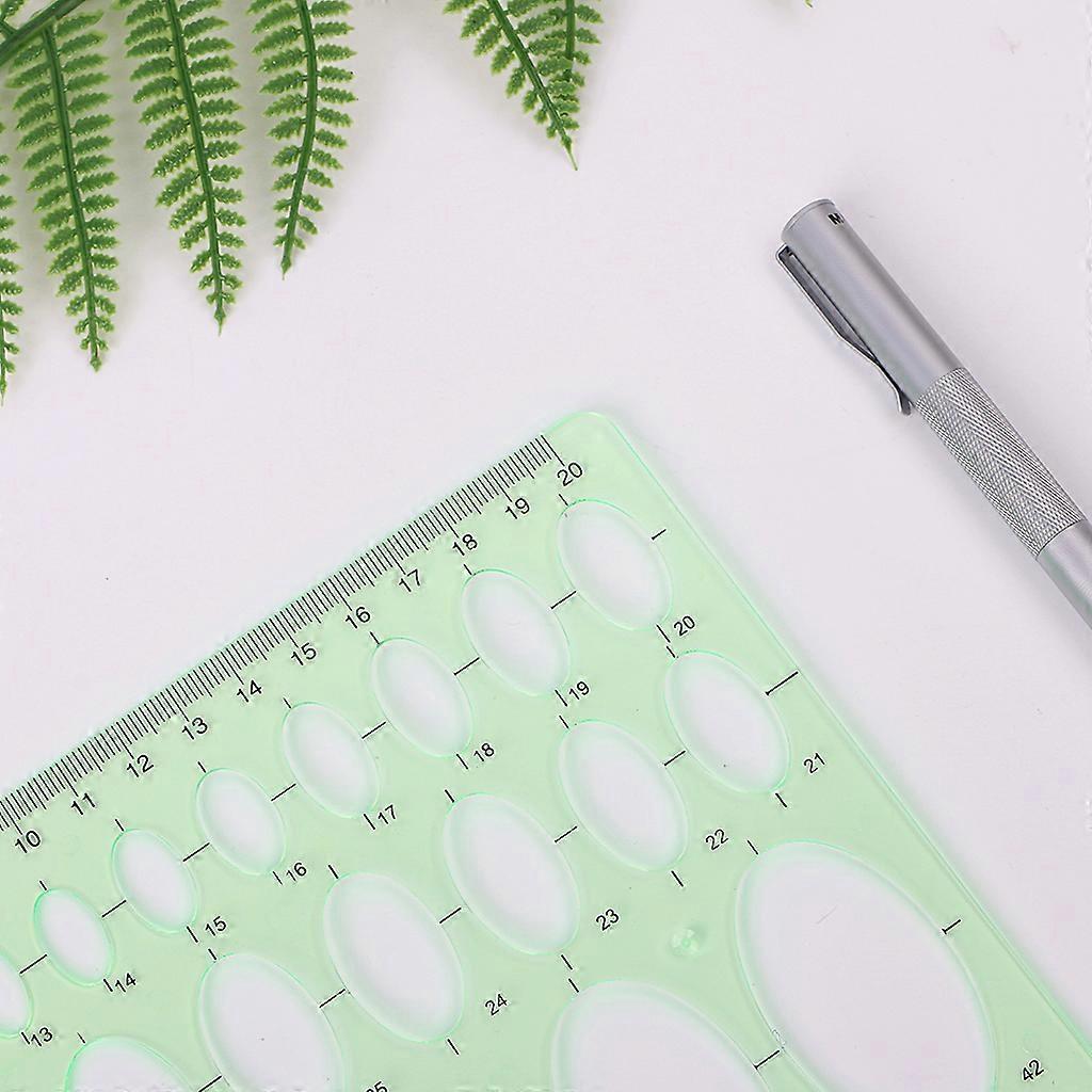 Green Plastic Oval Geometric Template Ruler Stencil Measuring Tools ...
