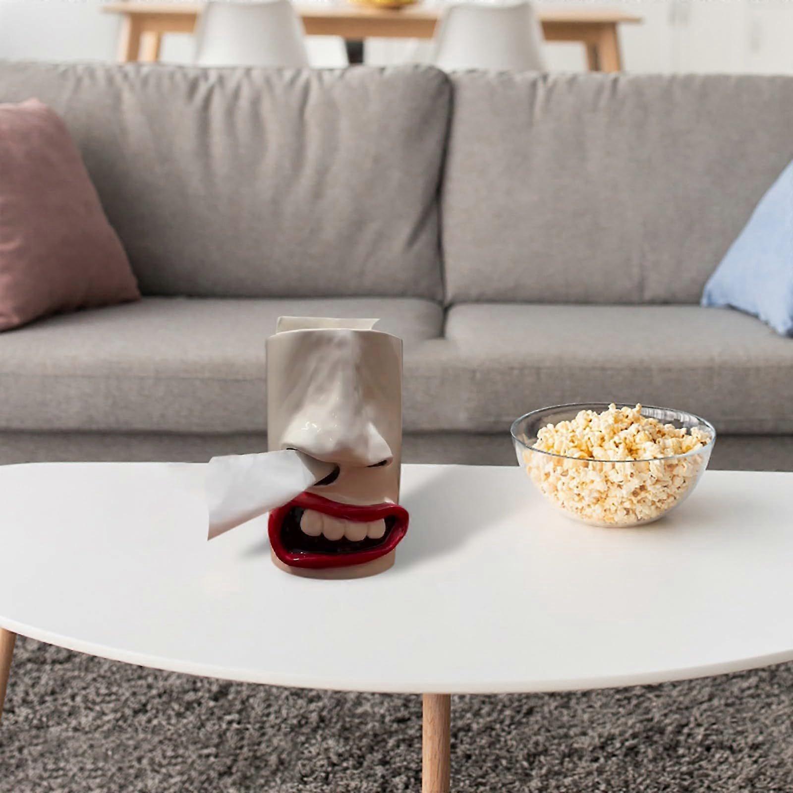 Handmade Funny Face Tissue Box, Quirky Mouth & Nose Sculpture Tissue ...