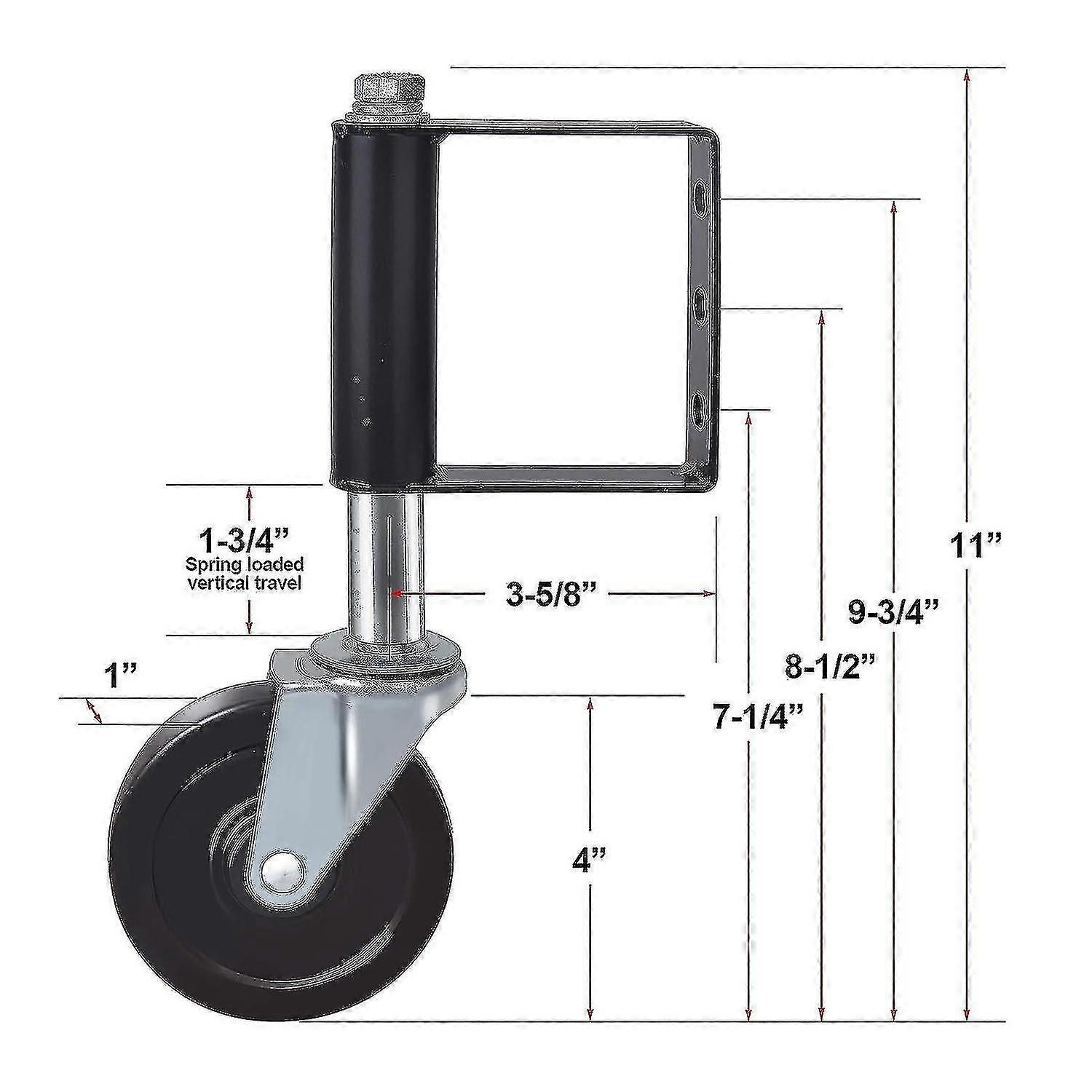 Set Of 2 Aging Resistant Rubber Spring Loaded Gate Rollers With ...