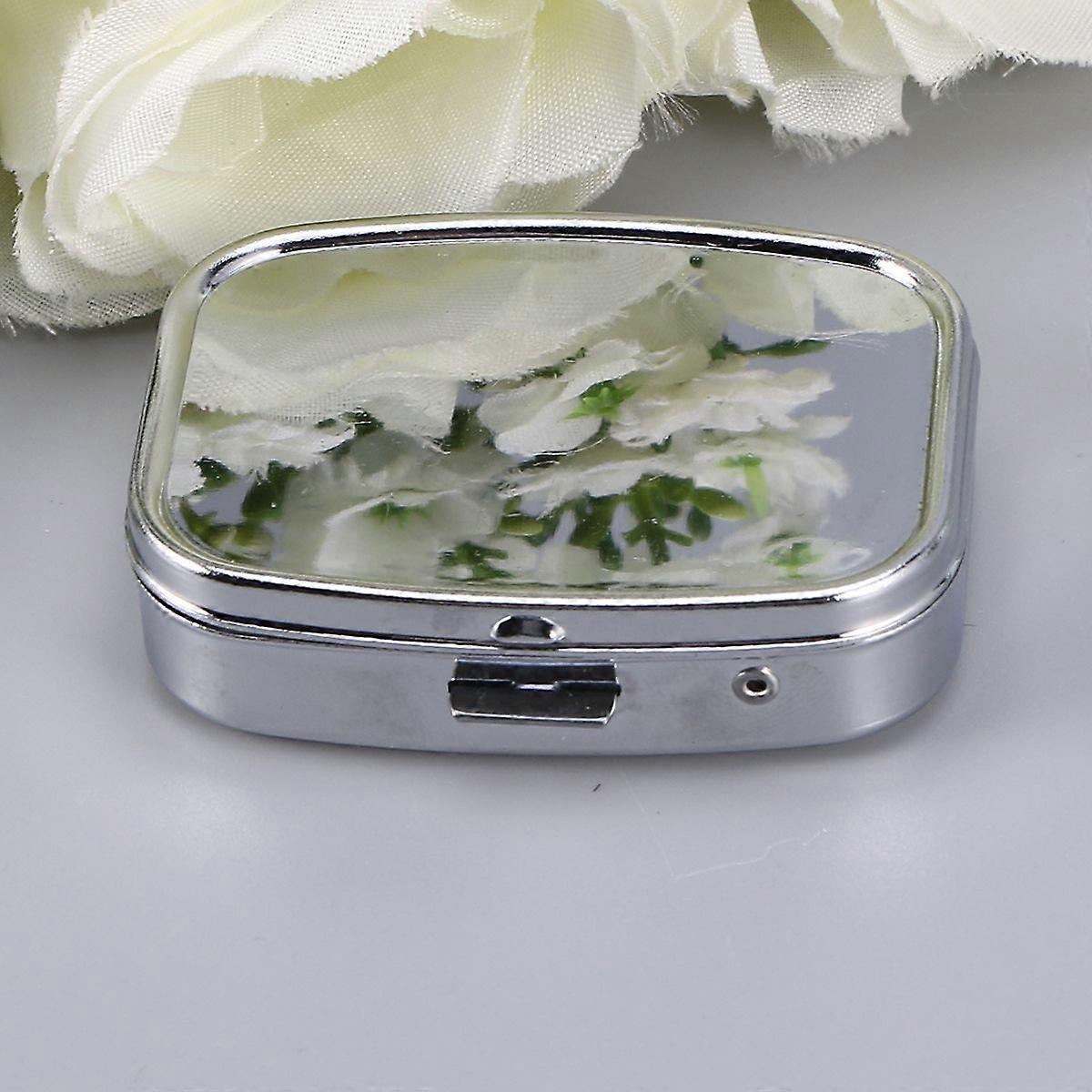 2pcs Pill Box Metal 2 Compartments Medicine Organizer Container Vitamin ...