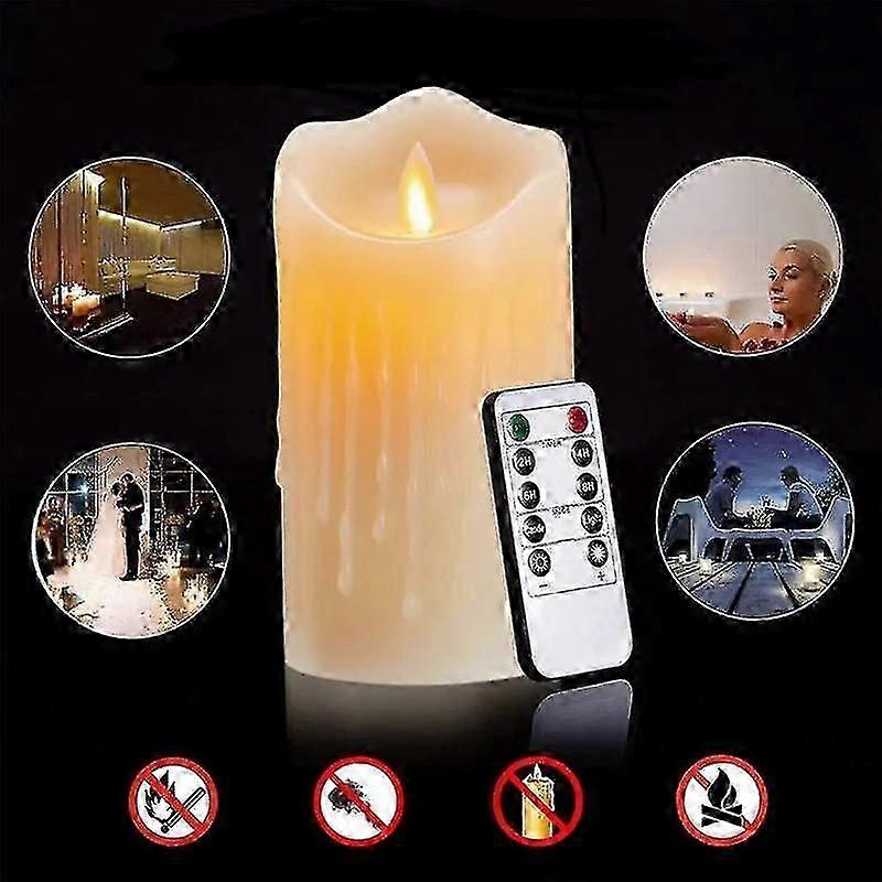 Led Candles, Flickering Flameless Candles,rechargeable Candle, Real Wax ...