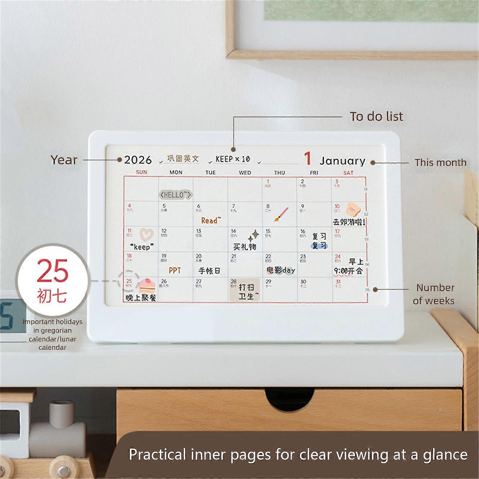 2026 Office Calendar Stand With Photo Display And Angle Adjustment ...