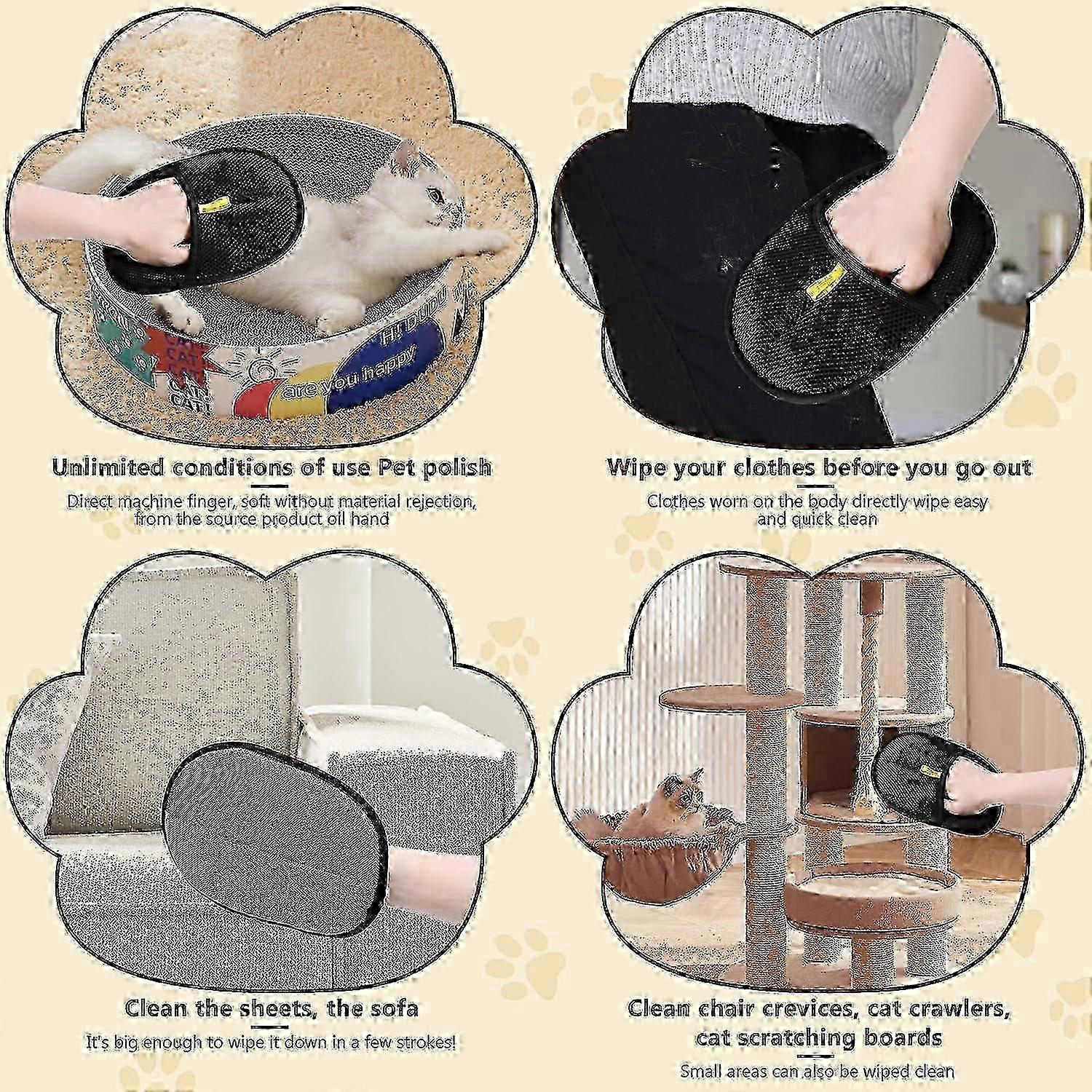 Yomi Pet Hair Remover Gloves - Reusable Electrostatic Cat & Dog Fur ...