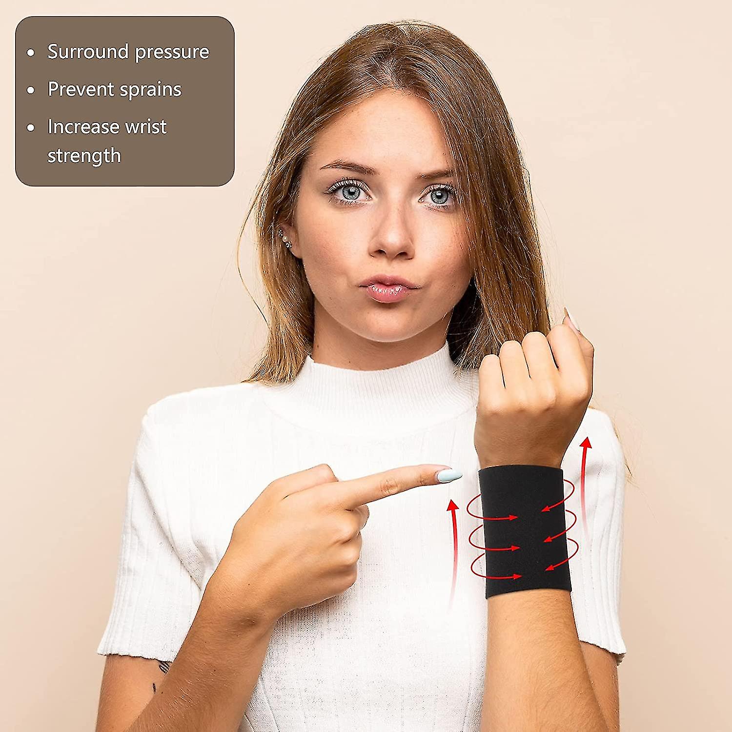 2 Pairs Compression Wrist Sleeve Compression Wrist Brace Wrist Supports ...