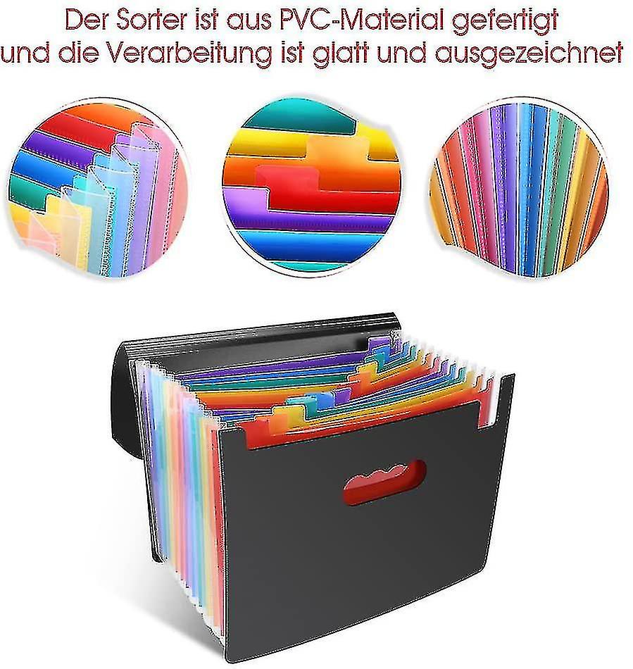 Document Folder A4 Compartment Folder File Organizer With Elastic Band ...