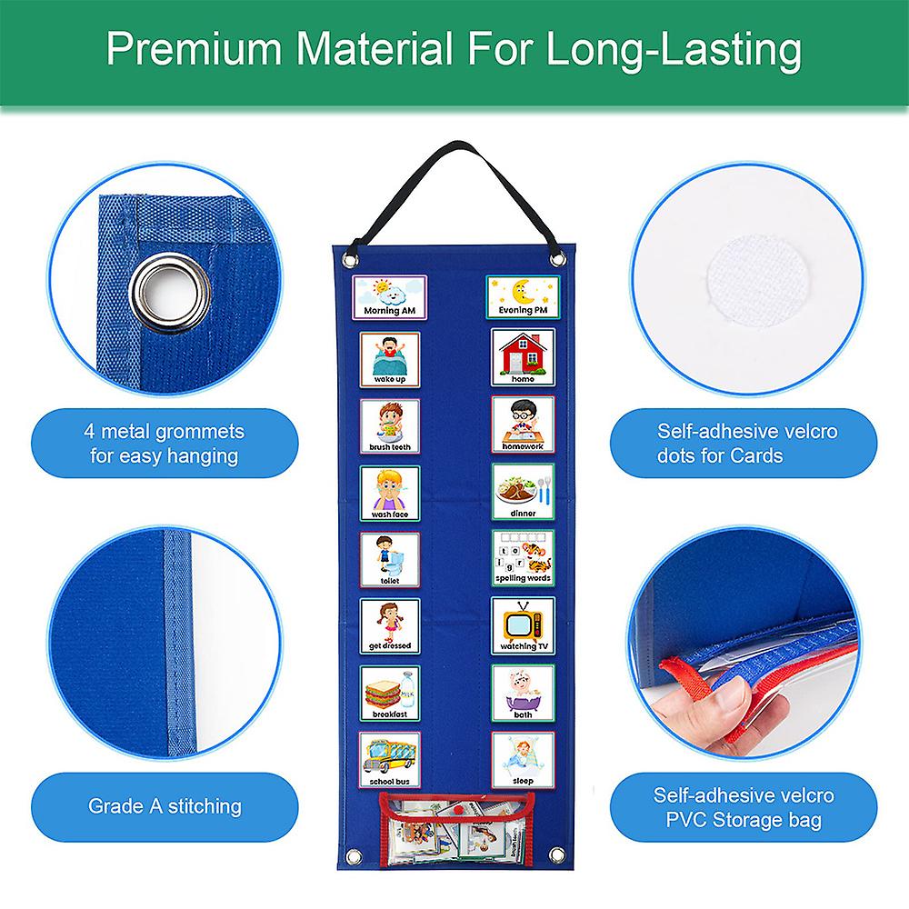 Calendario visual para niños Tabla de calendario 2 en 1 Tabla de rutina ...