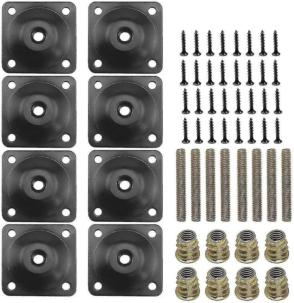 8 Pieces Furniture Leg Mounting Plates, Sofa Leg Fixing Plates, Square ...