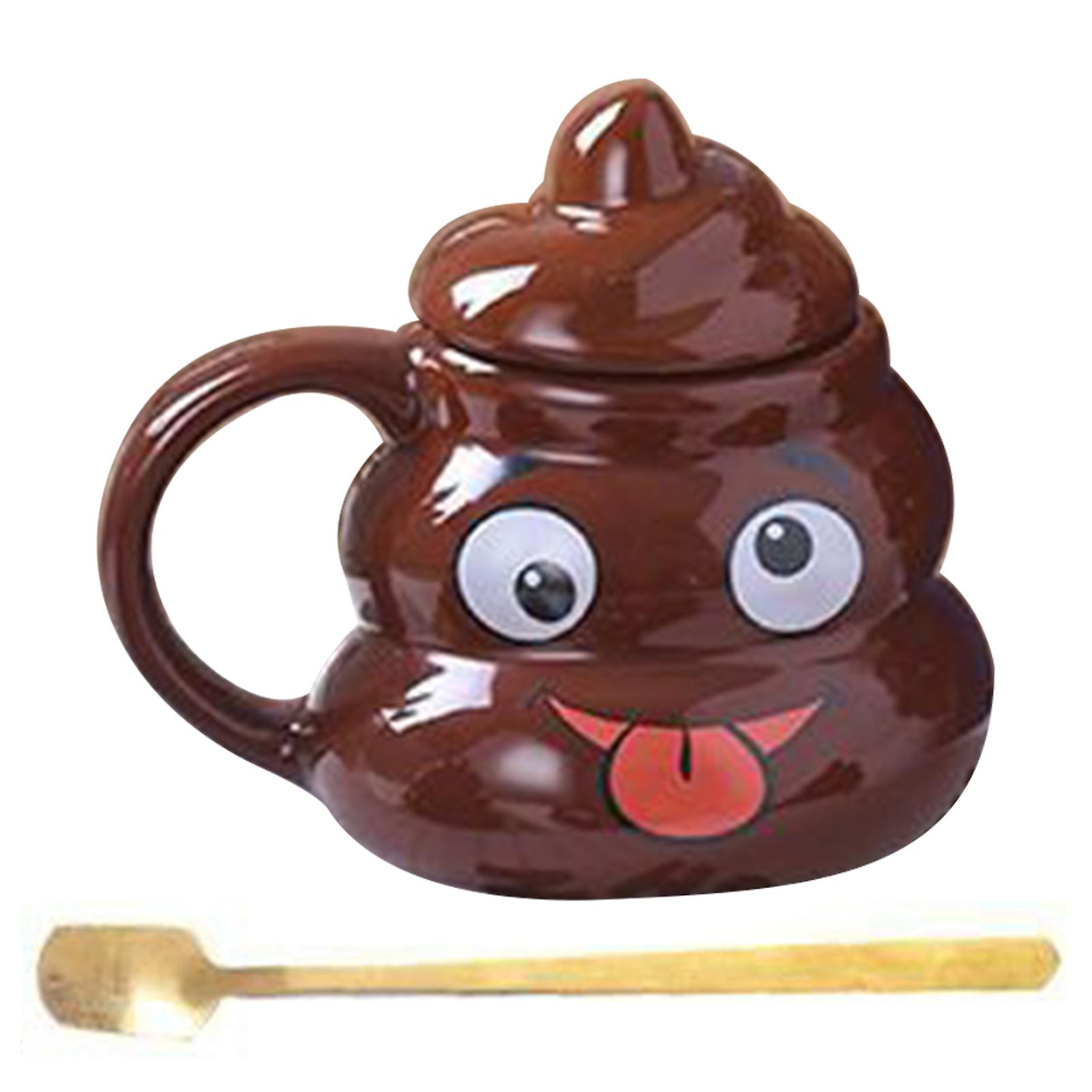 Naughty Prank Poop Ceramics Mug Easy Cleaning Coffee Water Cup Gift for ...