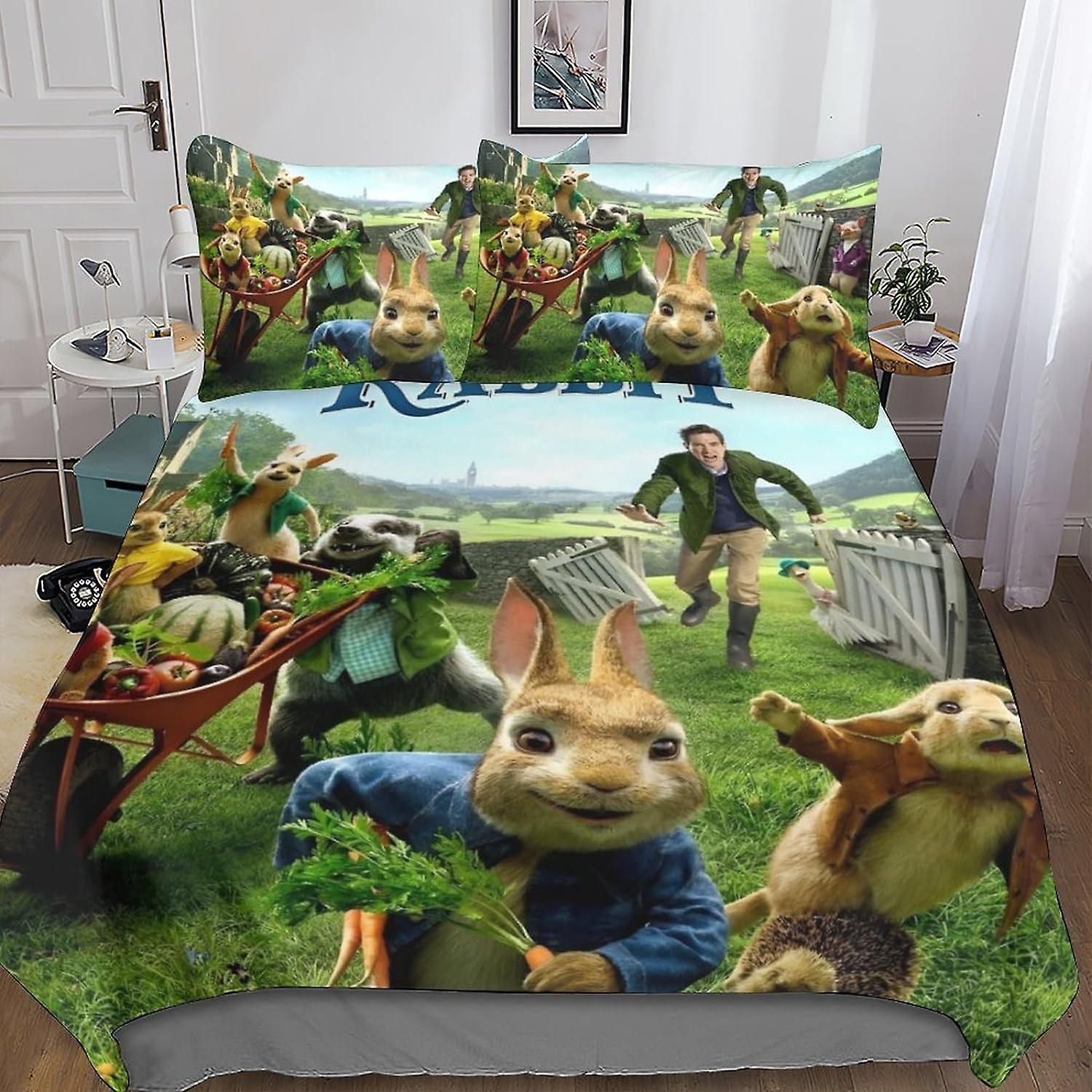 Peter Rabbit Bedding Set Cover Duvet Cover 3D Bedspread 3 Piece Animal ...