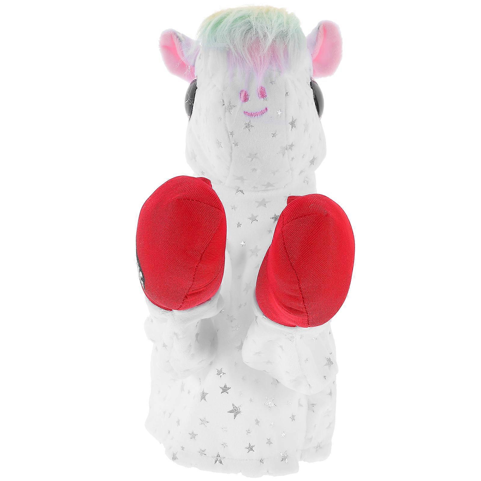 Plush Cartoon Unicorn Hand Puppet Retractable Boxing Unicorn ...