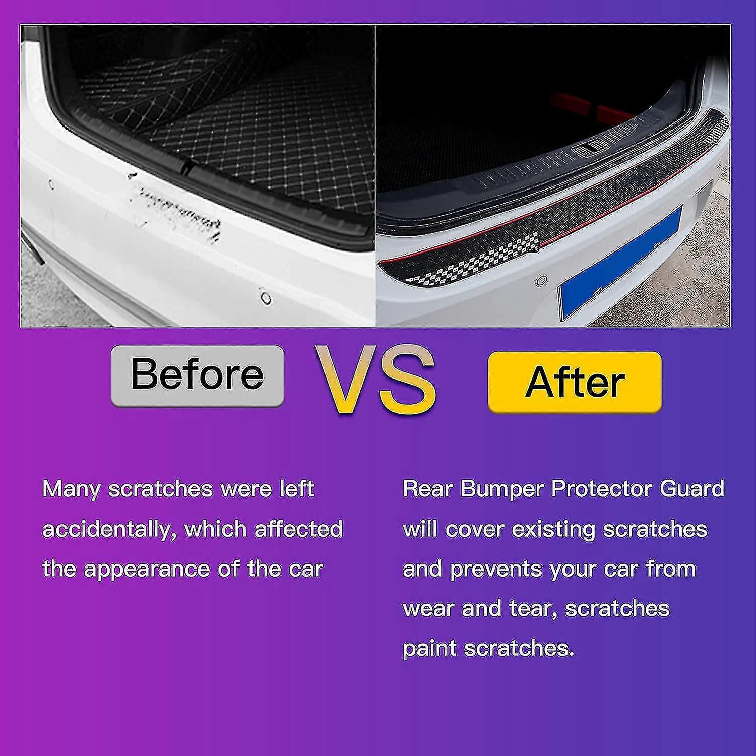 2 Pack Rear Bumper Protector Guard Trunk Rubber Protection Strip Rubber ...