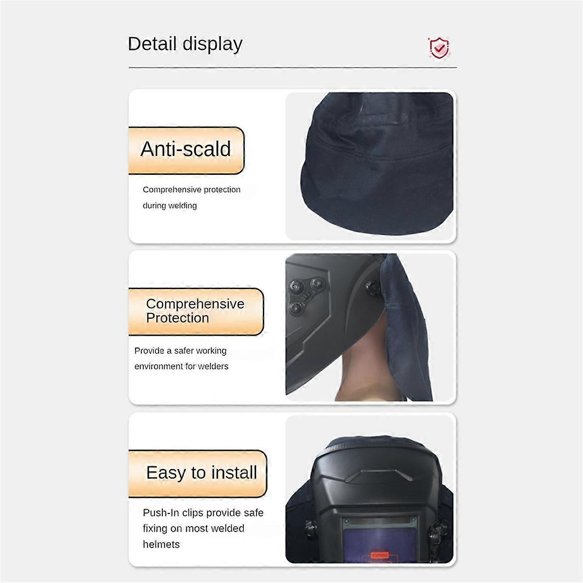 Welding Cap Bib Easy to Install Anti-Backlight Interference Cape Welder ...