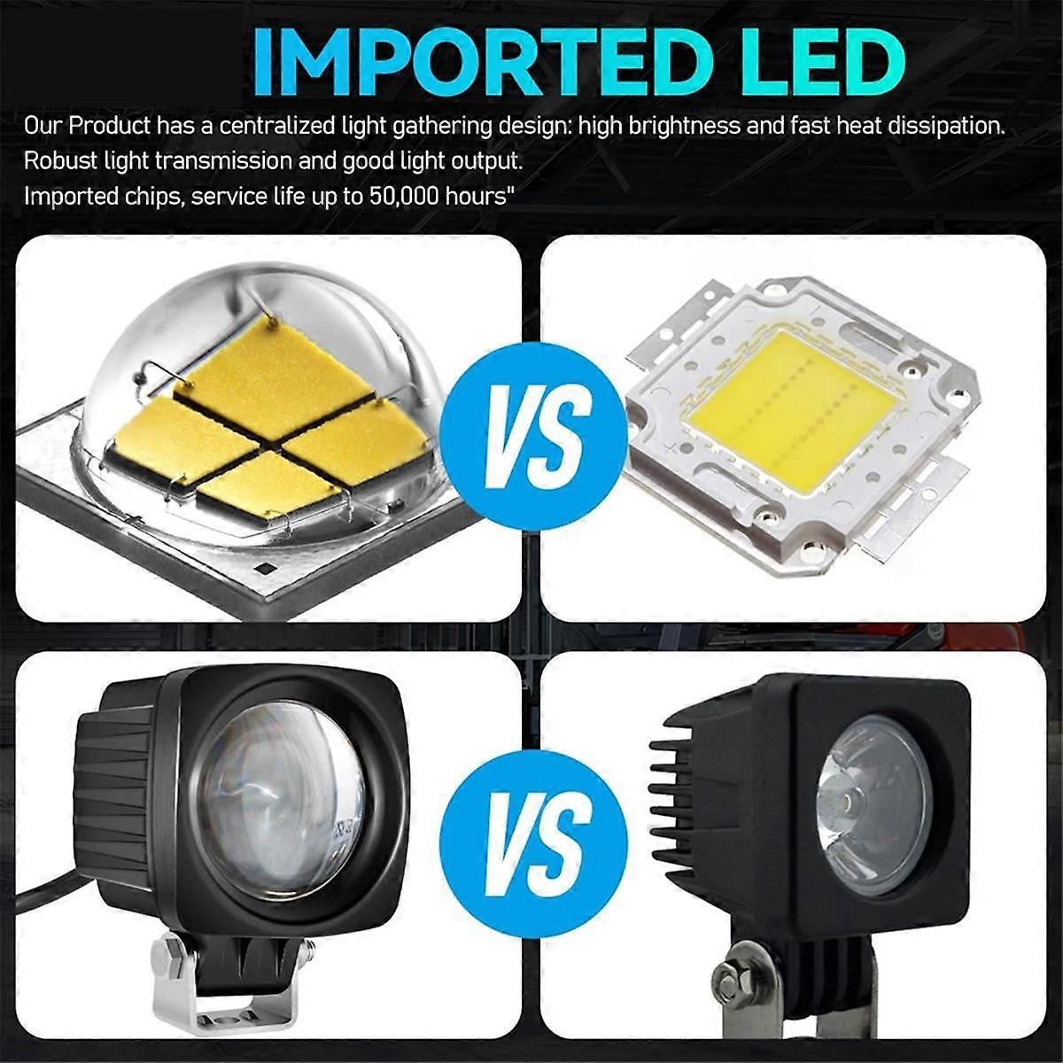 Square LED Forklift Safety Lights Blue DC 10-80V Forklift Backup Lights ...