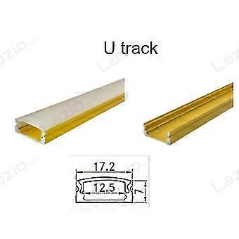 Gold Led Strip Light Aluminium U Channel / Profile Track Rail Casing ...