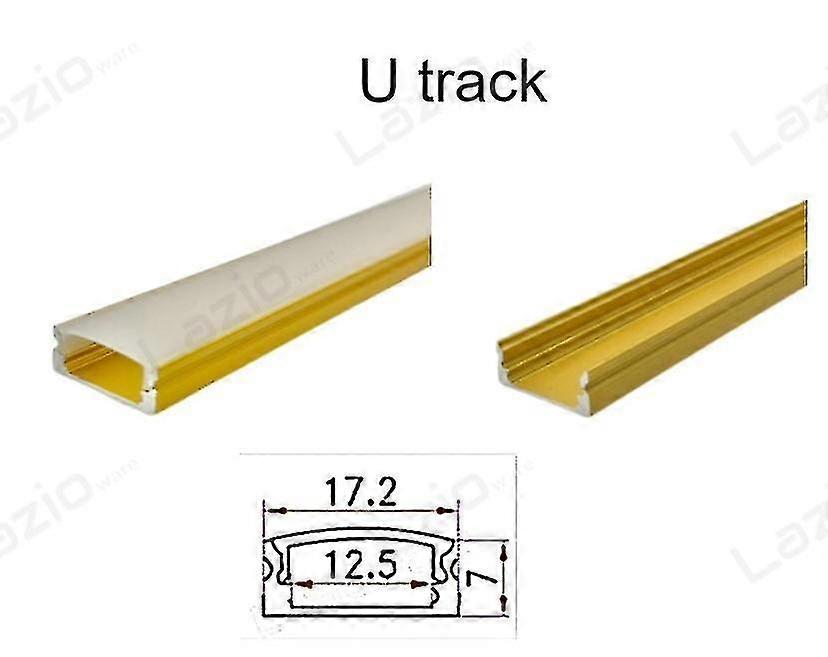 Gold Led Strip Light Aluminium U Channel / Profile Track Rail Casing ...