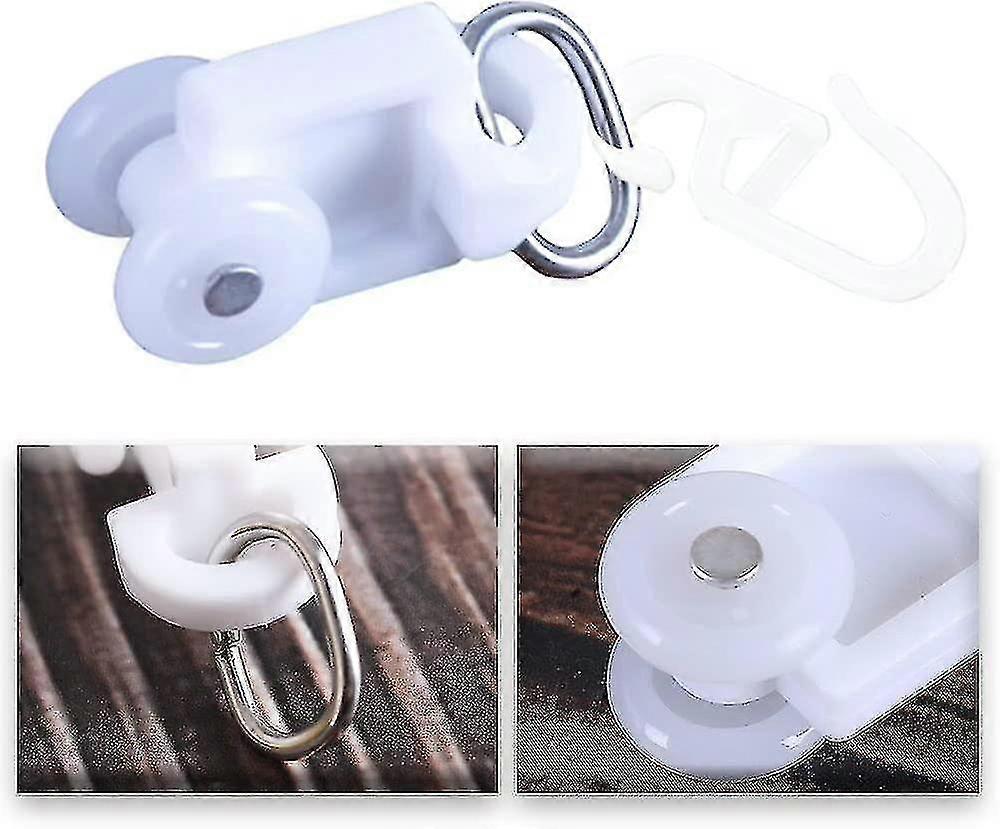 Curtain Glider Rollers 100 Pieces Curtain Rod Rollers Curtain Track ...