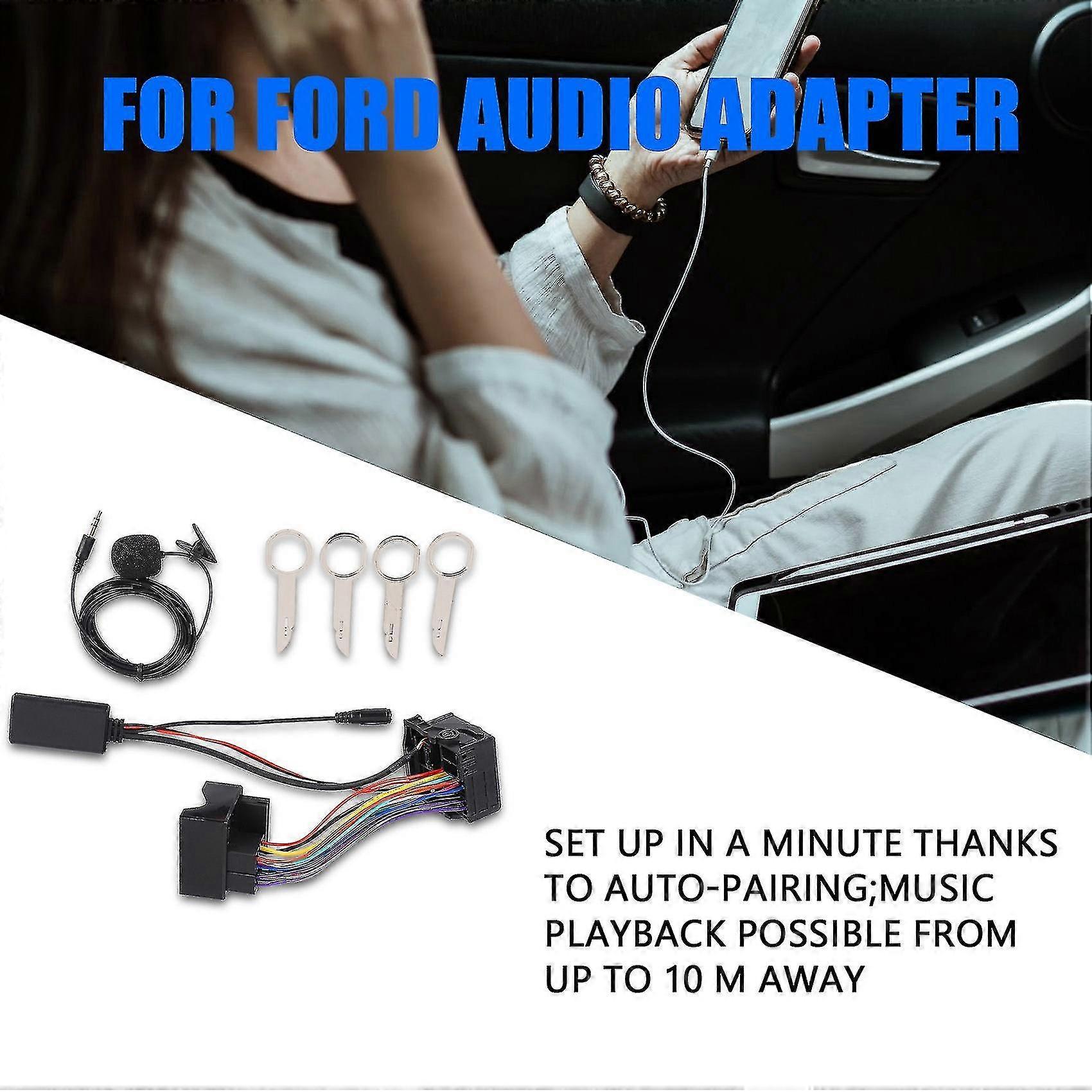 Car Audio Bluetooth Cable Adapter For Ford Fiesta Focus Mondeo Kuga ...