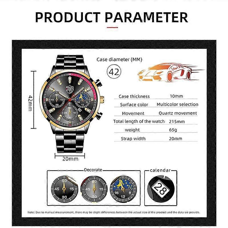 Moda Zegarki męskie Męskie biznesowe kwarcowe zegarki na rękę ze stali ...