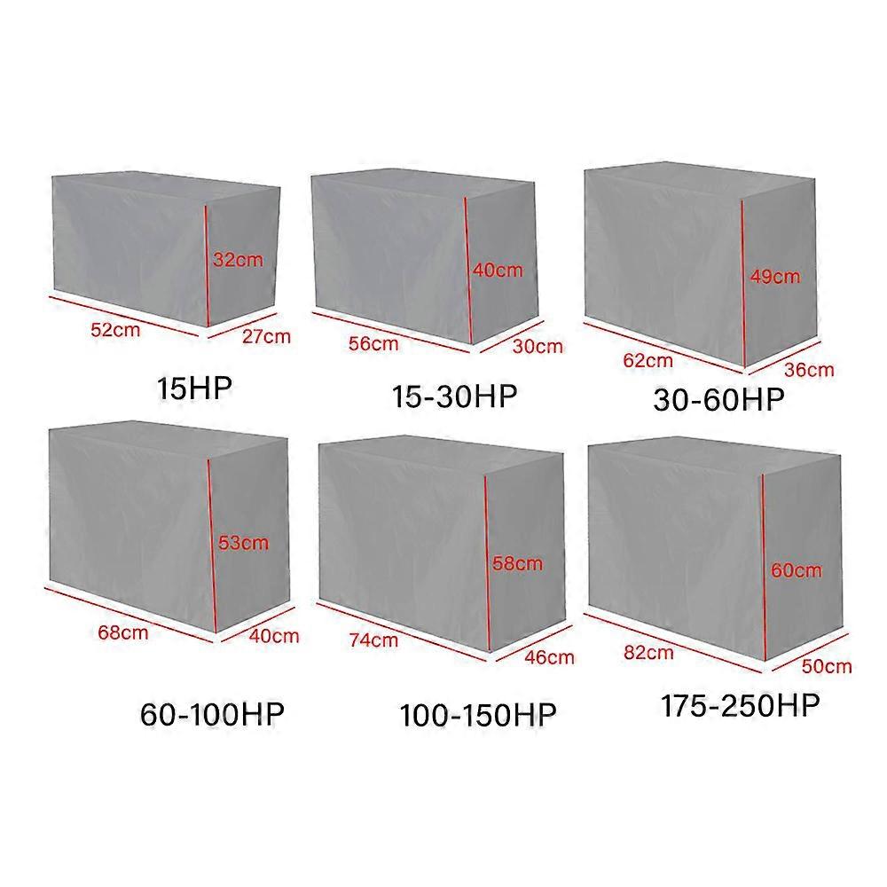 Full Outboard Motor Engine Boat Cover Black 210D Oxford Waterproof Anti ...