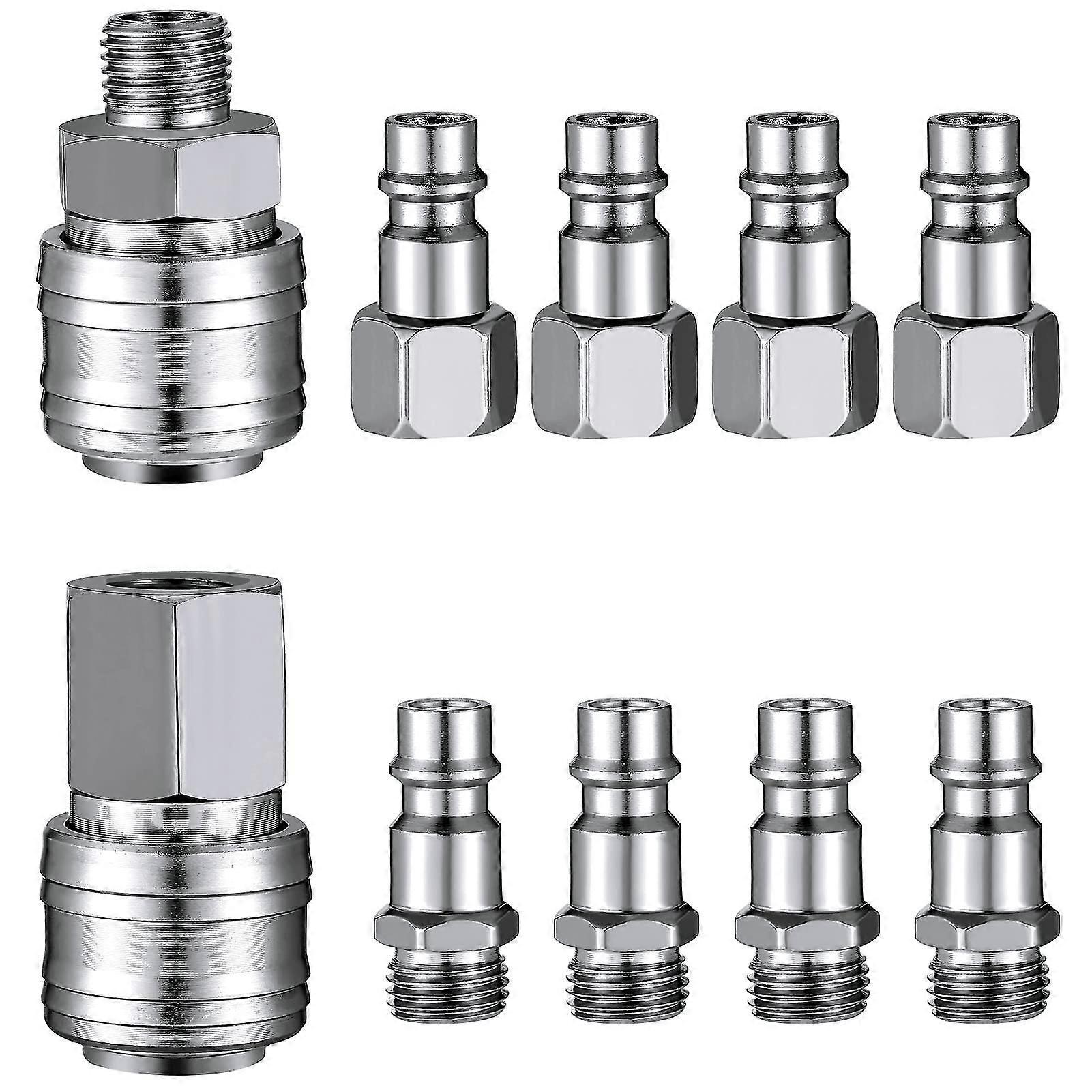 10 Pcs Air Line Hose Euro Connectors, Airline Hose Compressor Fittings ...