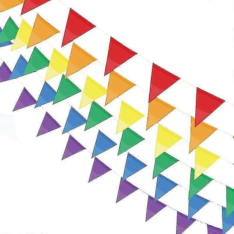 Promotional sales 50m multi-color pennant, fabric pennant garland ...