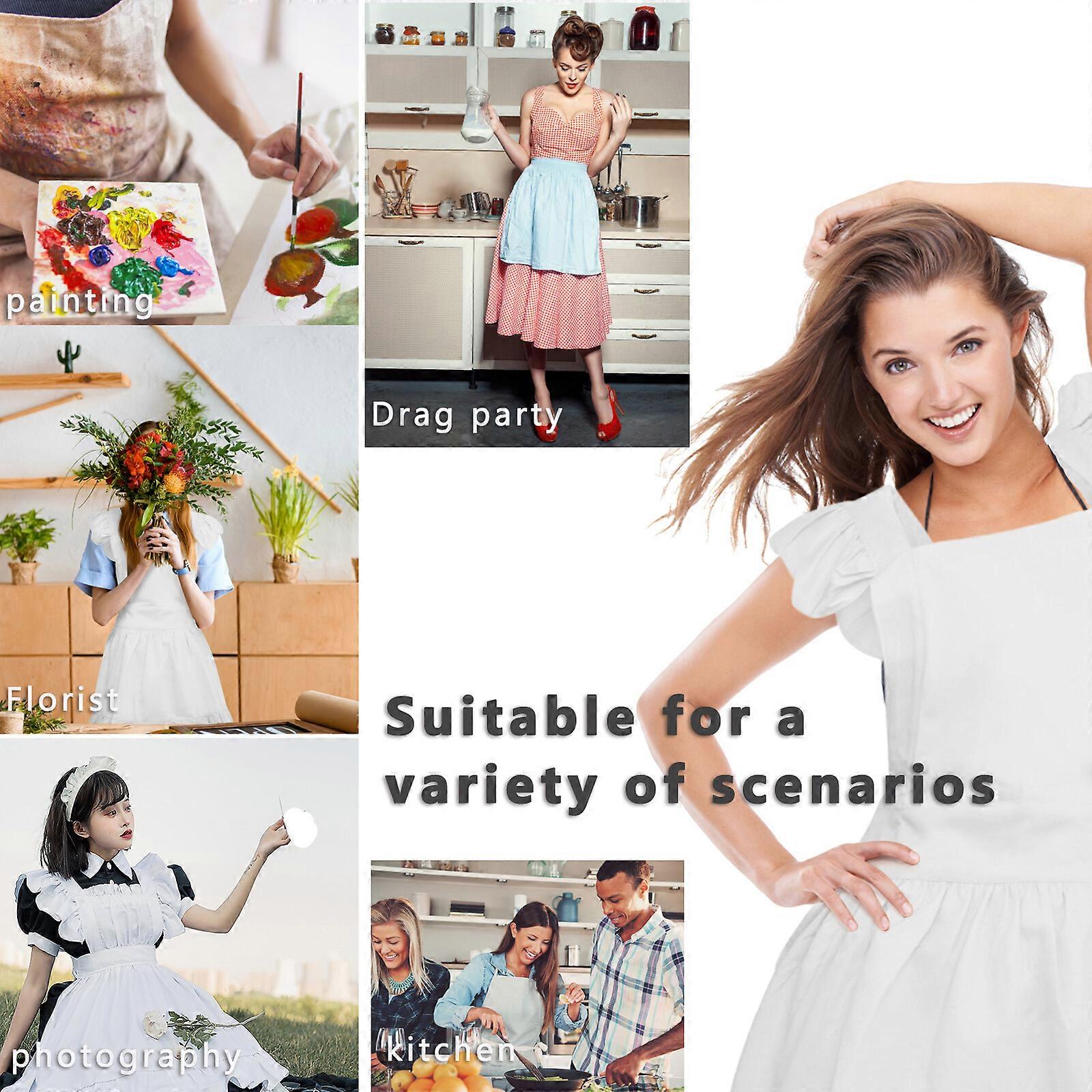 Adjustable Ruffle Apron for Kitchen Cooking Baking Cleaning Maid ...