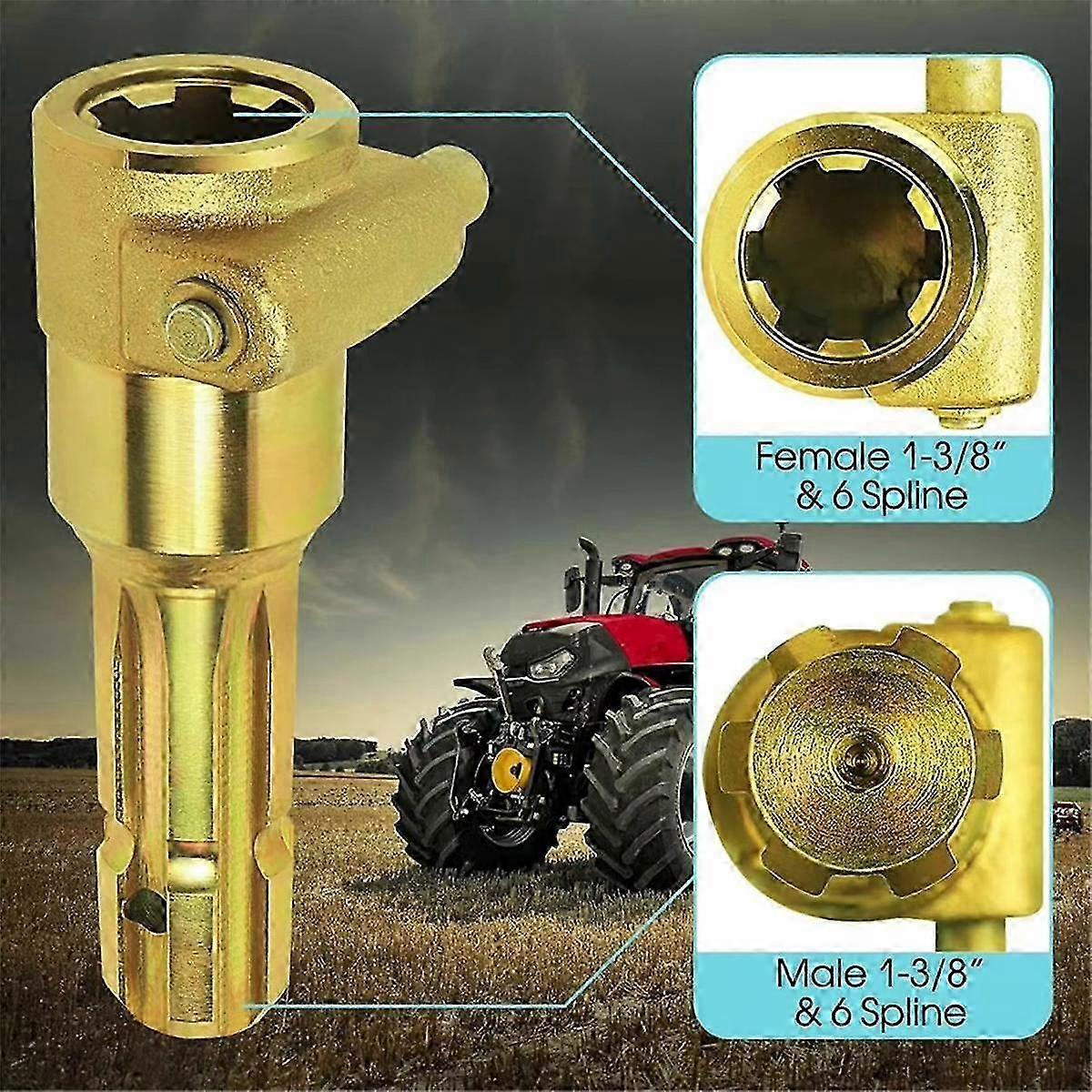 PTO Adapter Female 1 3 8in 6 Spline PTO Extender Up to 70HP Tractor 6 ...