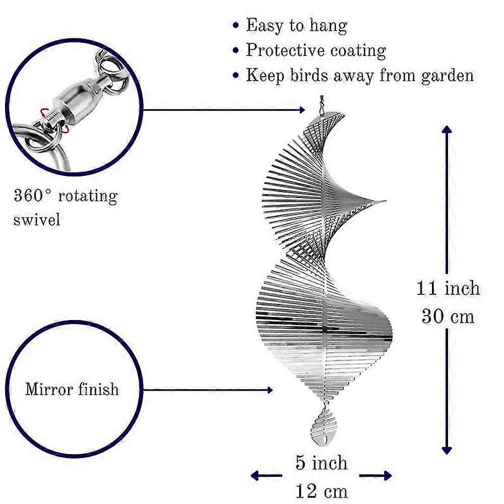 3d Shape Helix Wind Spinner Metal Garden Spinners Spiral Wind Chime ...