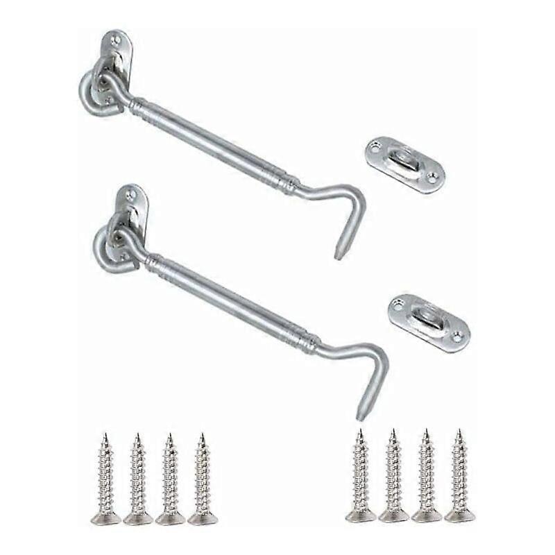 2 Piece Hook Door Closure Cabin Hook Gate Latch Door Latch with 8 Piece ...