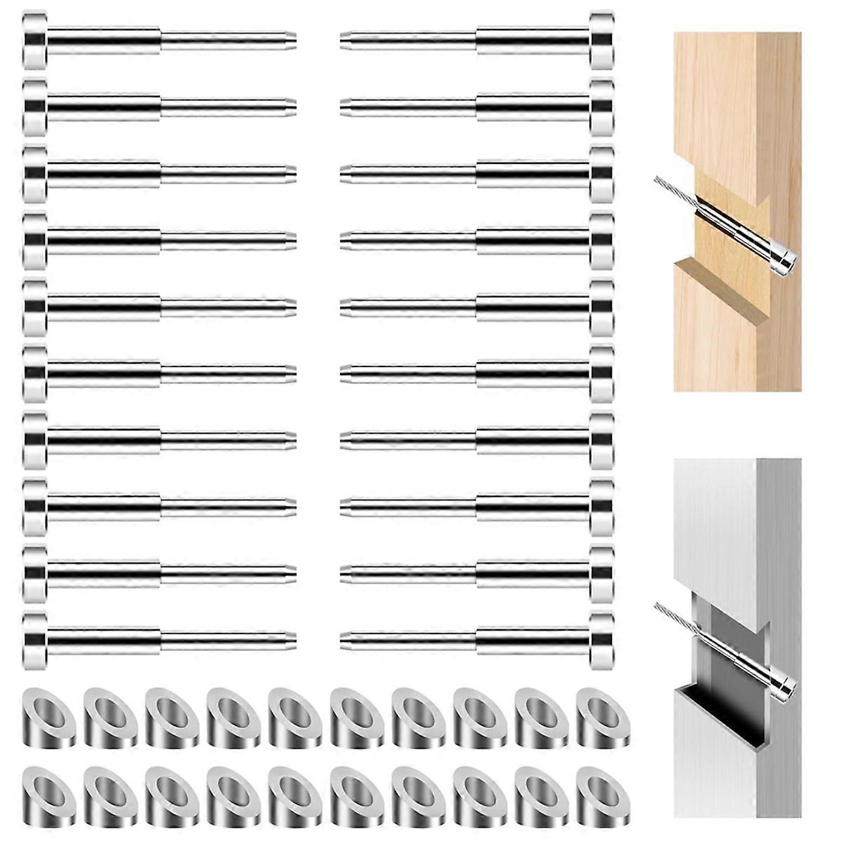 Cable Railing Kits, T316 Stainless Steel 20Pack Terminal and 20Pack ...