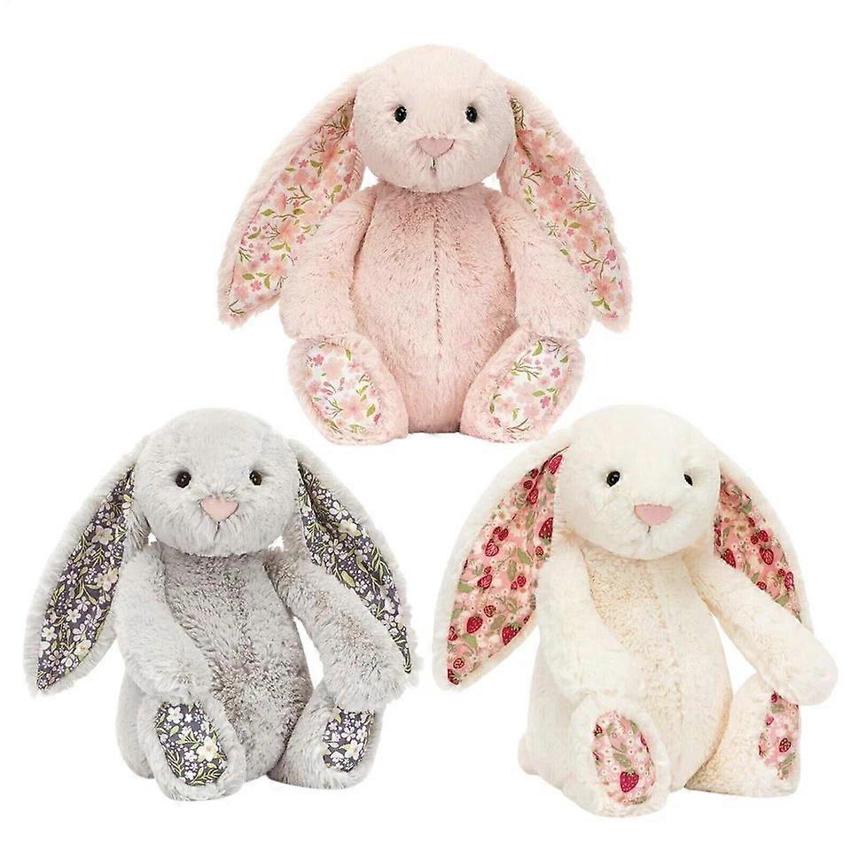 Authentic Blossom Cream Medium Bunny Berry Plush NWT - White/Grey/Pink ...