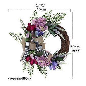 Provence Purple Floral Bow Wreaths for Front Door,Outdoor Spring Summer ...