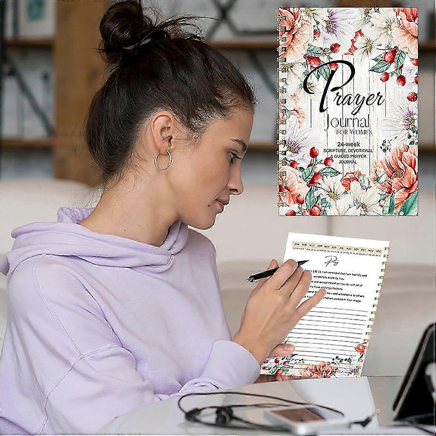 Christian Prayer Journal for Women, 24 Week Devotional Notebook with ...