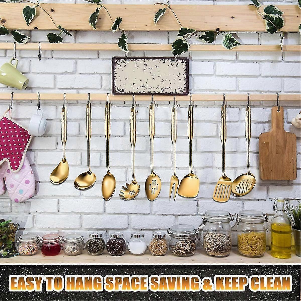 304 Stainless Steel Kitchen Utensils Set: 9-Piece Cooking Tools ...