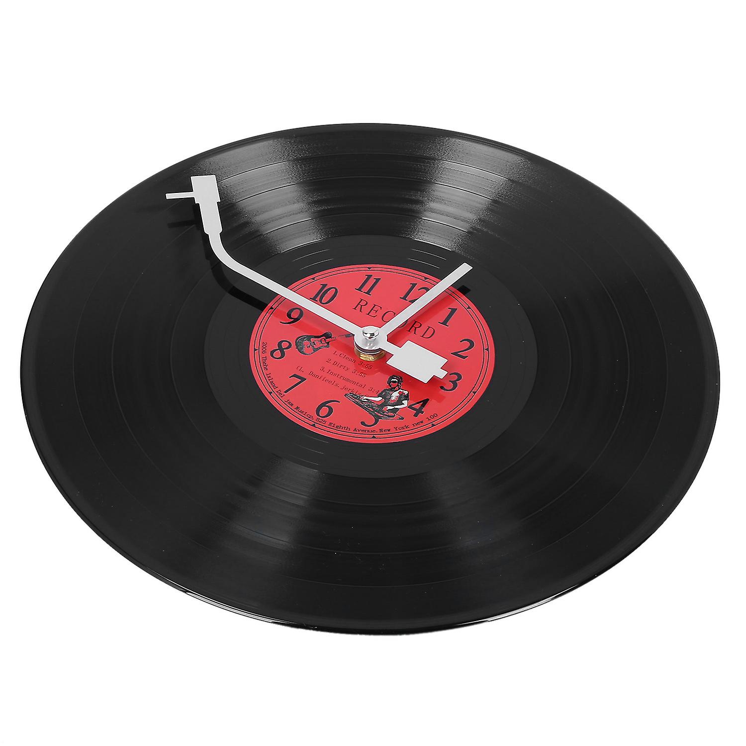 European Retro Ultra-Quiet Clock Vinyl Record Personality Wall Clock ...