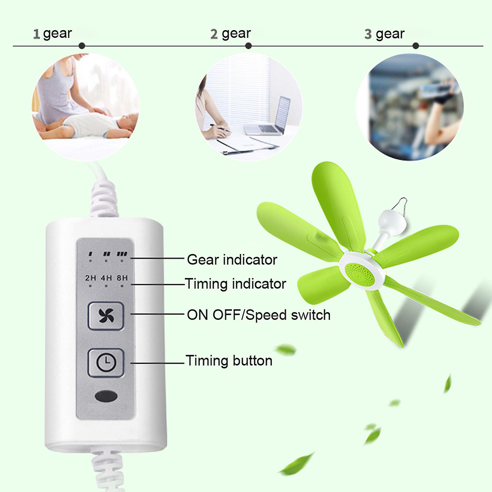 Usb Camping Fan Remote Control Timer 3-speed Usb Ceiling Fan Tent ...
