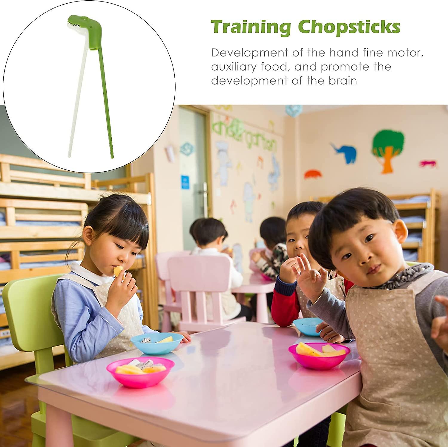 Training Chopsticks for Children Kids Dinosaur Chopsticks Learning Tableware for Jungle Birthday ...