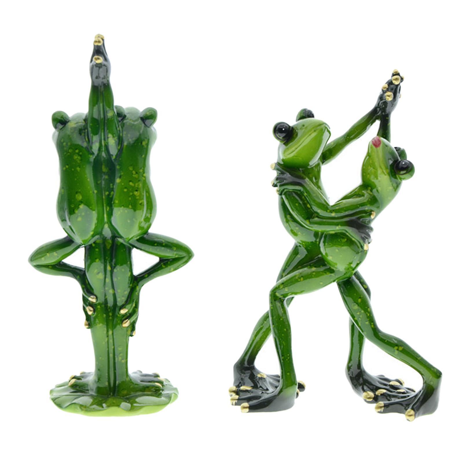Funny Frogs Couple Statues Frog Sculpture for Living Room Home ...