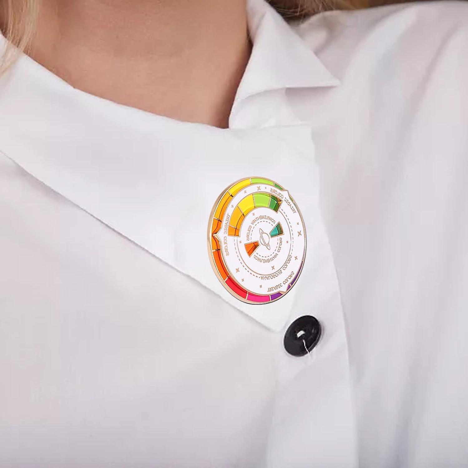 Turtle Brooch Creative Color Wheel Enamel Pin The Spinning Wheel Moves ...