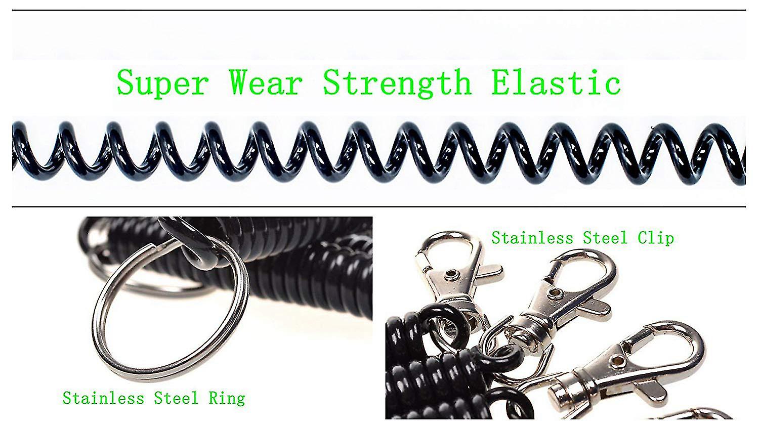 6-pack Colorful Flexible Theftproof Spring Coil Cord Stretch Tether ...