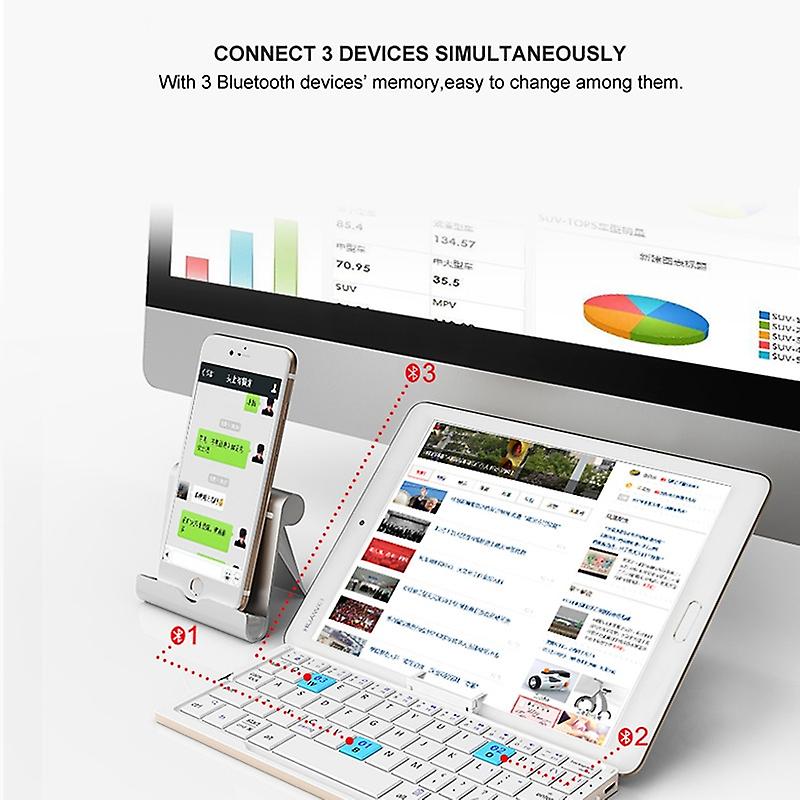 Foldable Bluetooth Keyboard Rechargeable Keyboard Mini Folding Wireless