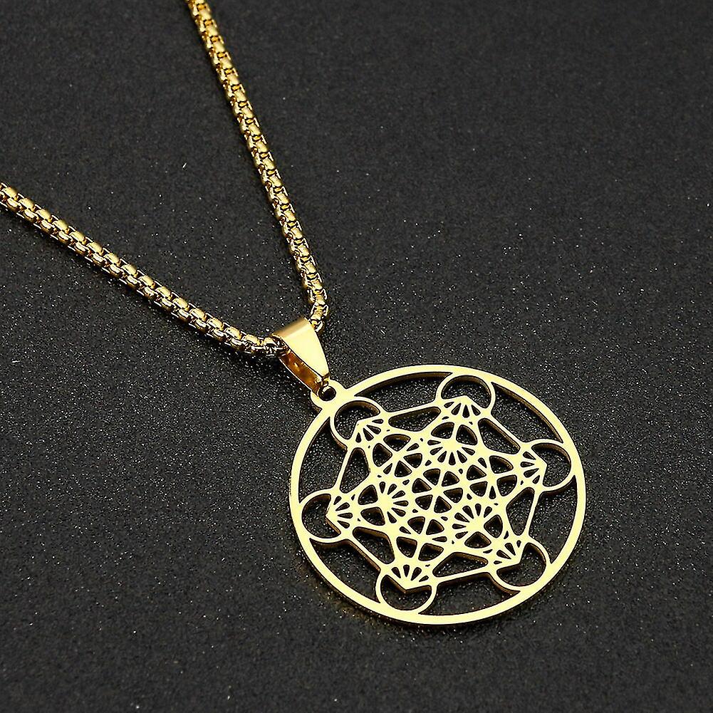 Stainless Steel Archangel Metatron Cube Necklace Chain For Women Men ...